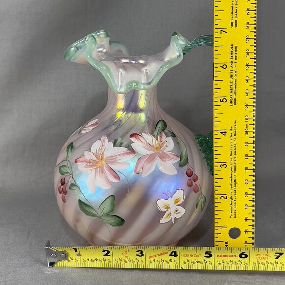 Fenton | Art | Vtg Bill Fenton Art Glass Pitcher Pink Champagne ...